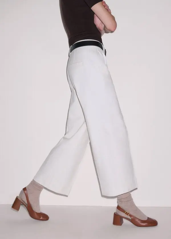 ME+EM Textured Straight Crop Trousers