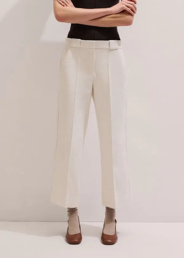 ME+EM Textured Straight Crop Trousers