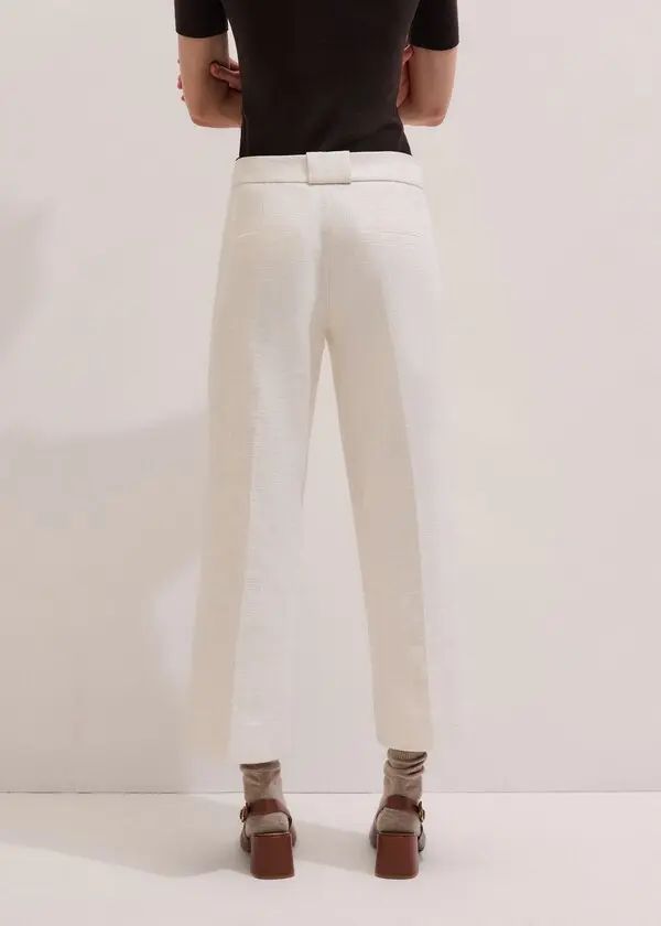 ME+EM Textured Straight Crop Trousers