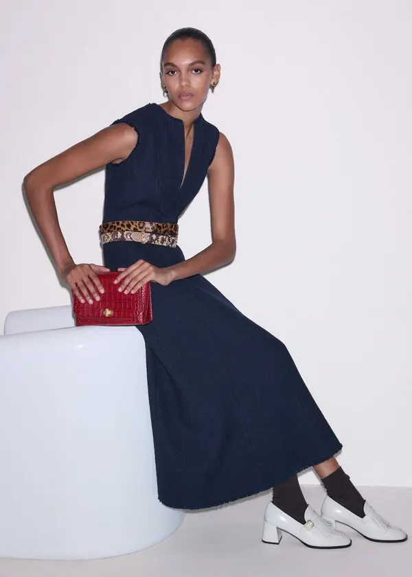 Me+Em Desk-To-Dinner Fit + Flare Maxi Dress - Navy | Editorialist