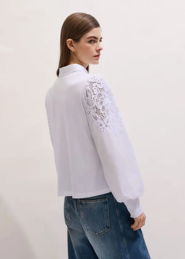 ME+EM Lace Sleeve Swing Top