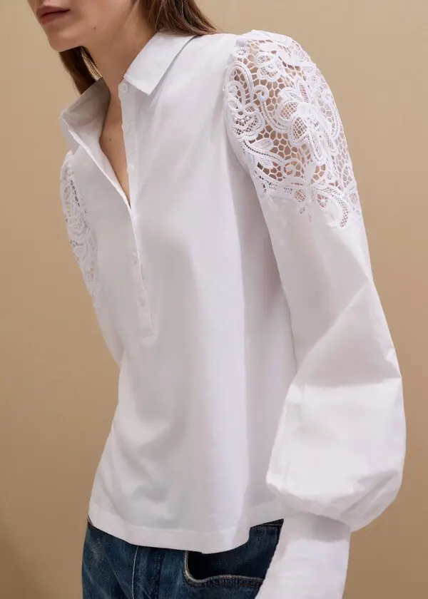 ME+EM Lace Sleeve Swing Top