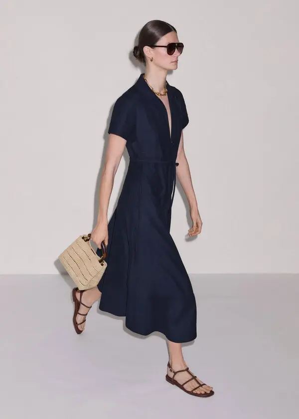 ME+EM Fit + Flare Shirt Midi Dress