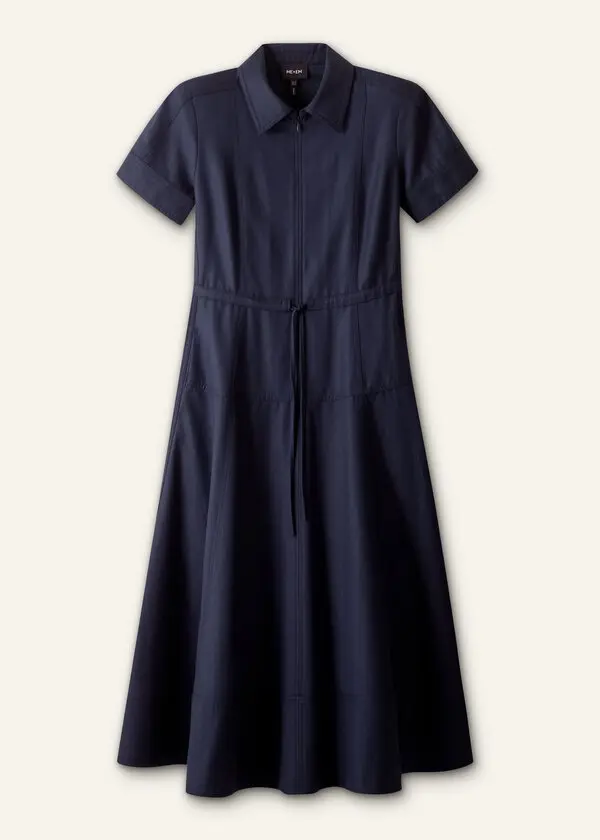ME+EM Fit + Flare Shirt Midi Dress