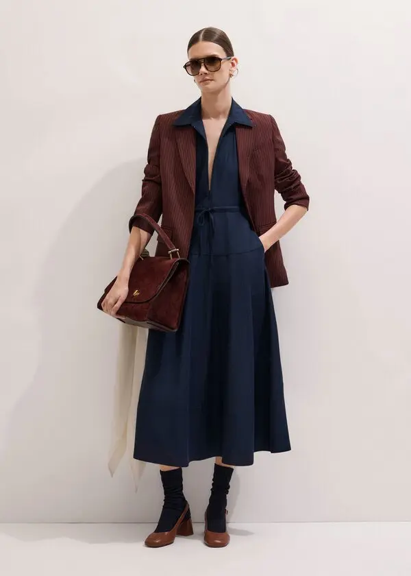 ME+EM Fit + Flare Shirt Midi Dress