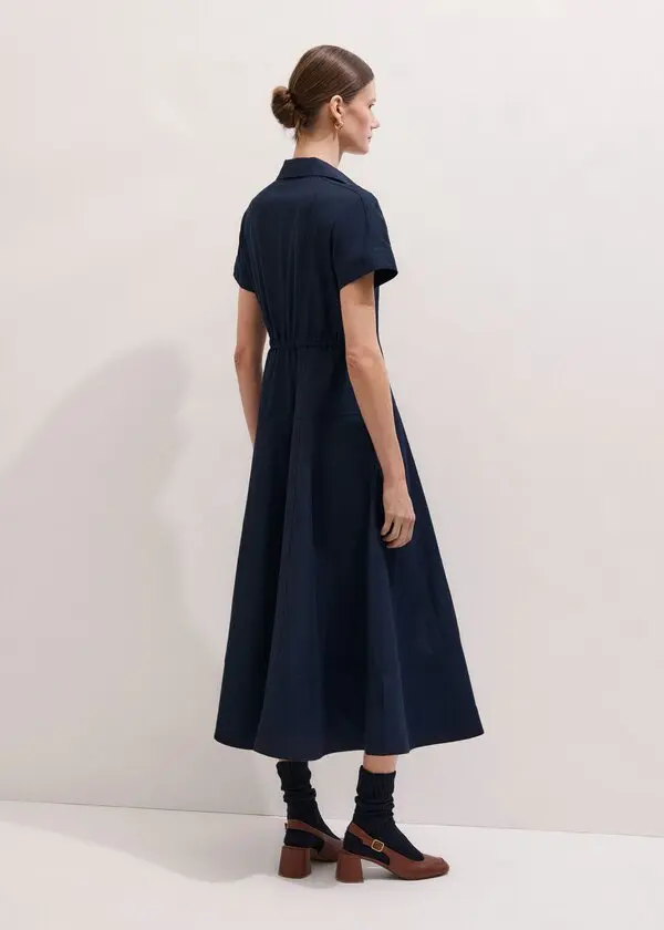 ME+EM Fit + Flare Shirt Midi Dress