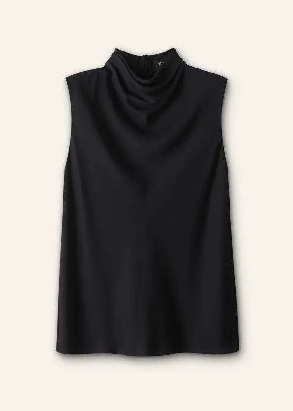 ME+EM Silk Cowl Neck Sleeveless Top