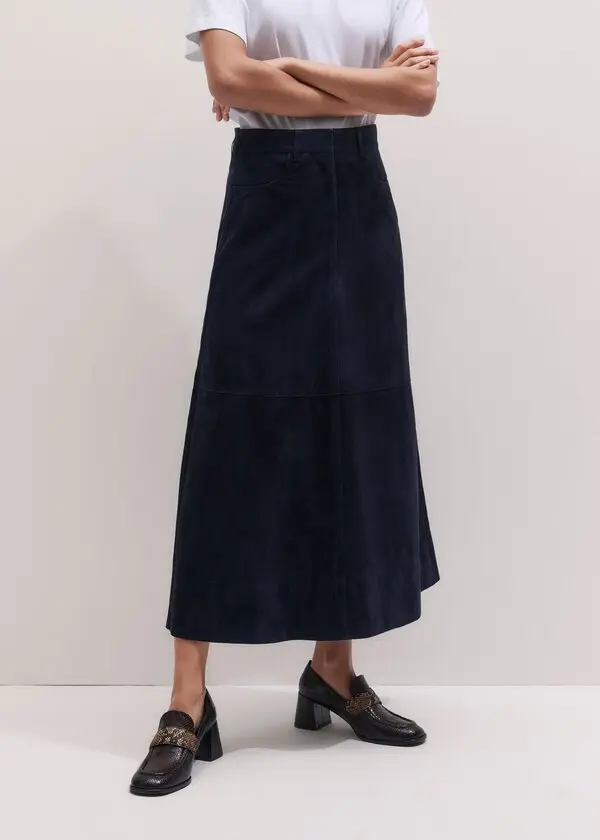 ME+EM A-line Maxi Skirt - Navy