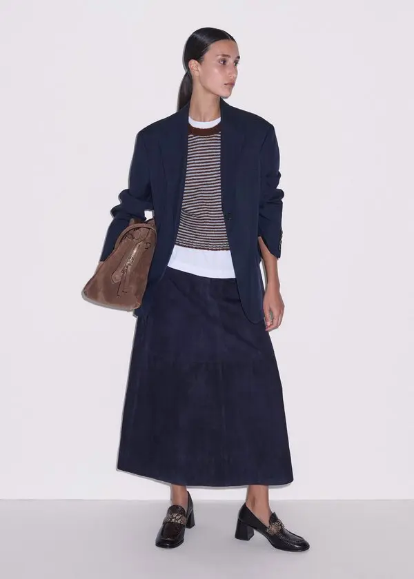 ME+EM A-line Maxi Skirt - Navy