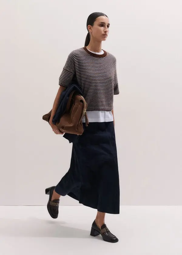 ME+EM A-line Maxi Skirt - Navy