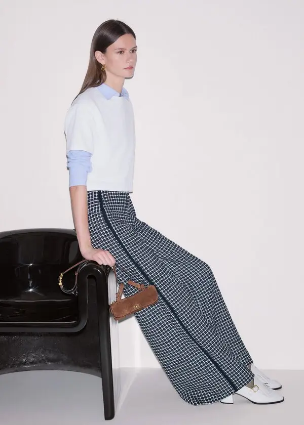 ME+EM Wide-leg Pant - Navy Multi