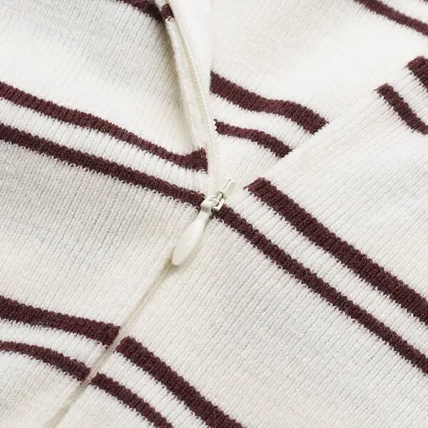 ME+EM Striped Slim Tee With Zip