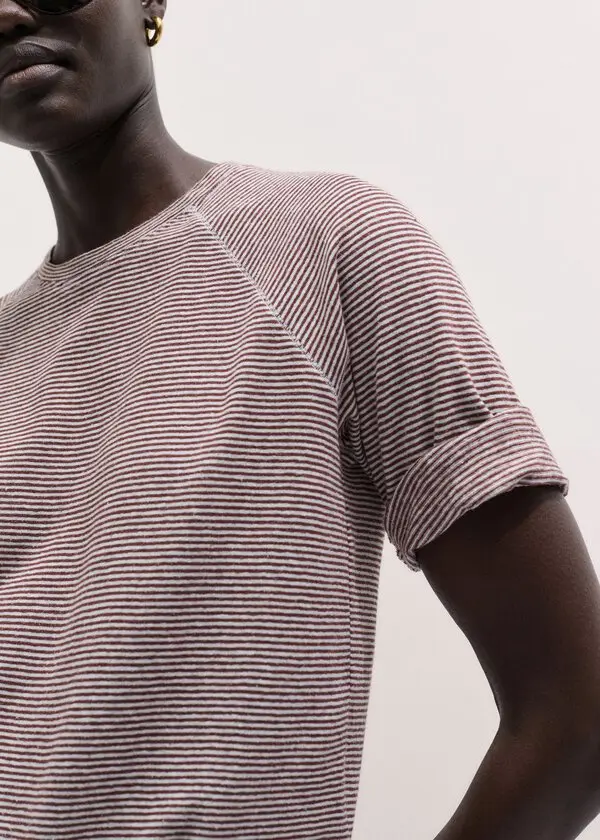 ME+EM Soft Washed Stripe Raglan Tee
