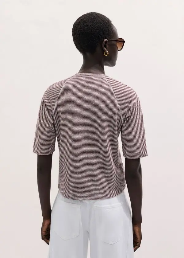 ME+EM Soft Washed Stripe Raglan Tee