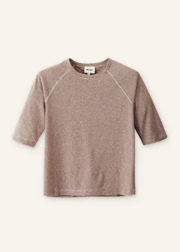 ME+EM Soft Washed Stripe Raglan Tee