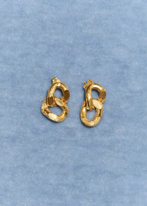 ME+EM Fractured Link Earrings - Gold