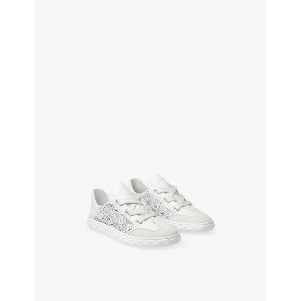 JIMMY CHOO Diamond Light Flex Perforated Leather Trainers