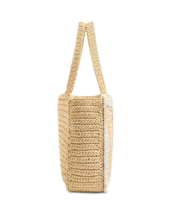 Valentino Garavani Vlogo Raffia Large Tote - Natural