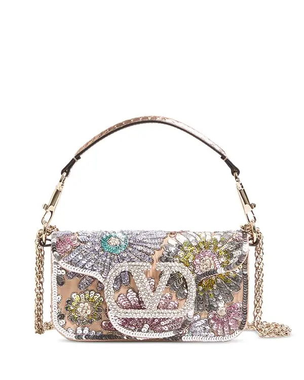 Valentino Garavani Small Vlogo Sequined Shoulder Bag
