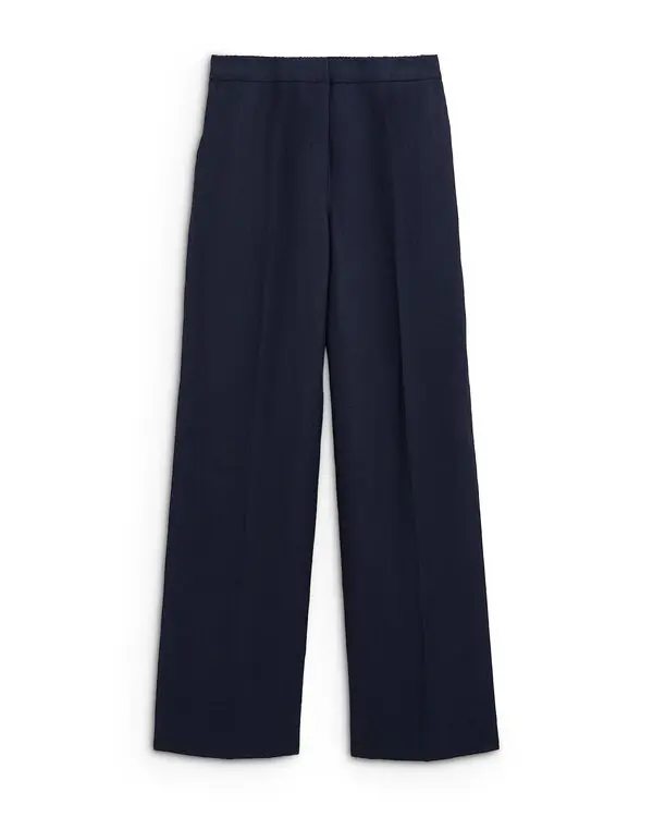 HOBBS LONDON Alessia Linen Wide Leg Pants - Navy