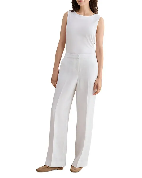 HOBBS LONDON Alessia Linen Wide Leg Pants - White