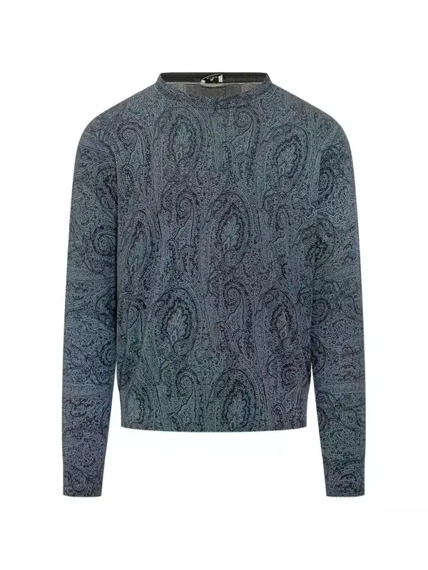 Etro Paisley Crew-neck Sweater - Blue
