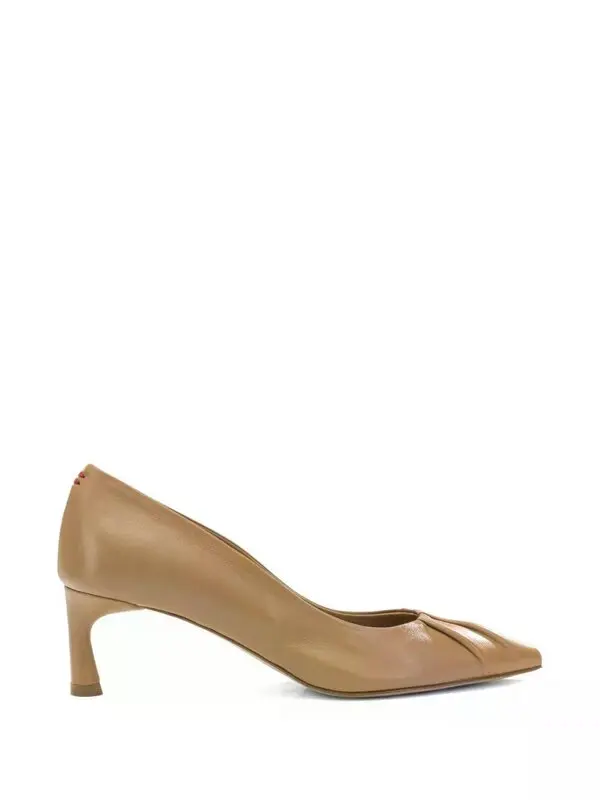 HALMANERA Gathered Leather Pumps