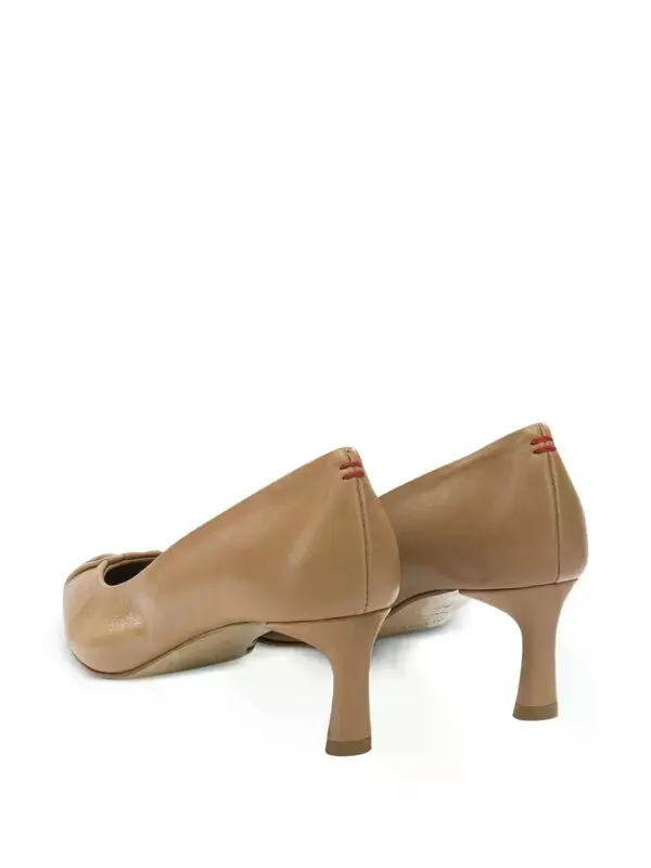 HALMANERA Gathered Leather Pumps