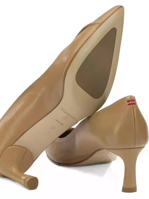 HALMANERA Gathered Leather Pumps