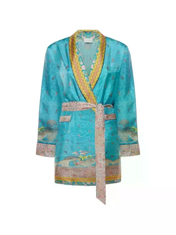 PIERRE-LOUIS MASCIA Paisley-print Coat - Blue