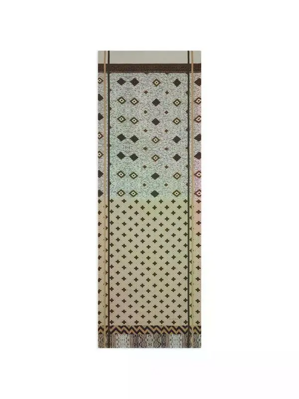 PIERRE-LOUIS MASCIA Aloesta Geometric Print Scarf - Neutrals
