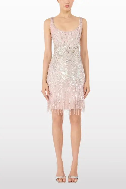 Jenny Packham Swirly Sequin-embellished Mini Dress