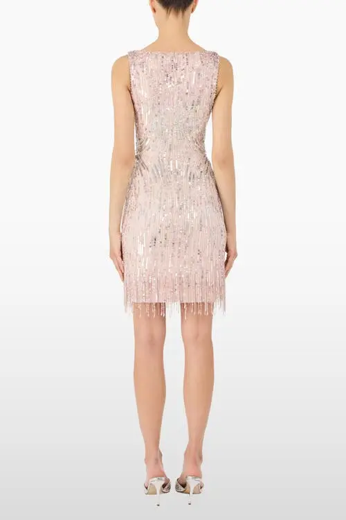 Jenny Packham Swirly Sequin-embellished Mini Dress