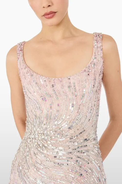 Jenny Packham Swirly Sequin-embellished Mini Dress