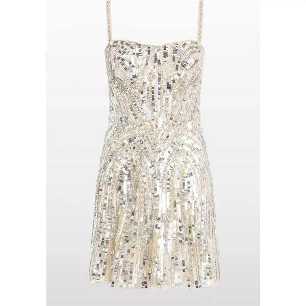 Jenny Packham Rebecca Sequin-embelished Mini Dress - Parchment