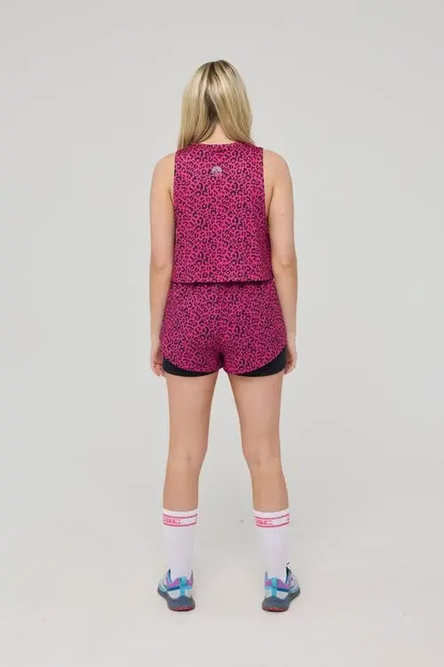 OOSC Infinite Cropped Tank Top - Pink Leopard