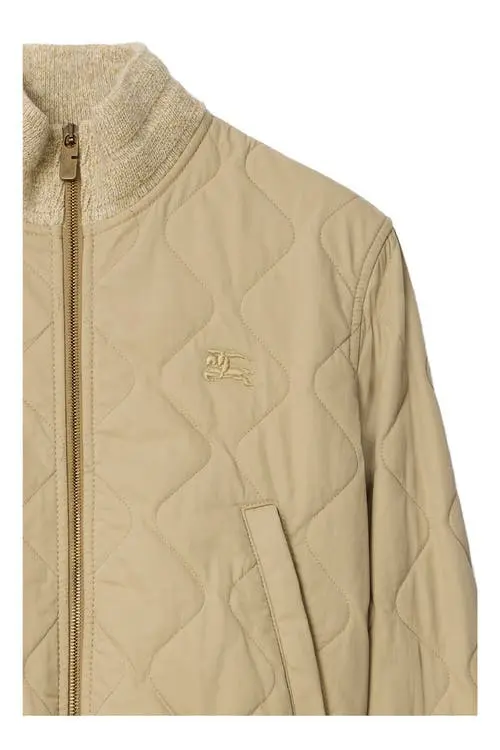 Burberry Quilted Gabardine Bomber Jacket - Dune Beige