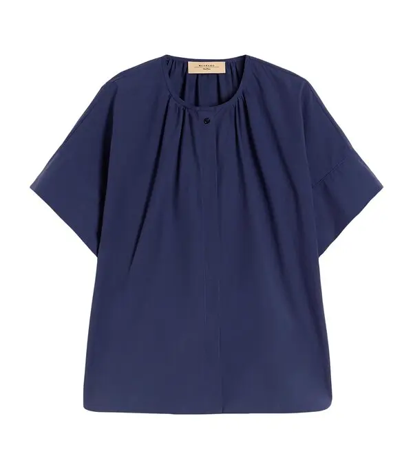 Max Mara Cotton Poplin Blouse - Blue