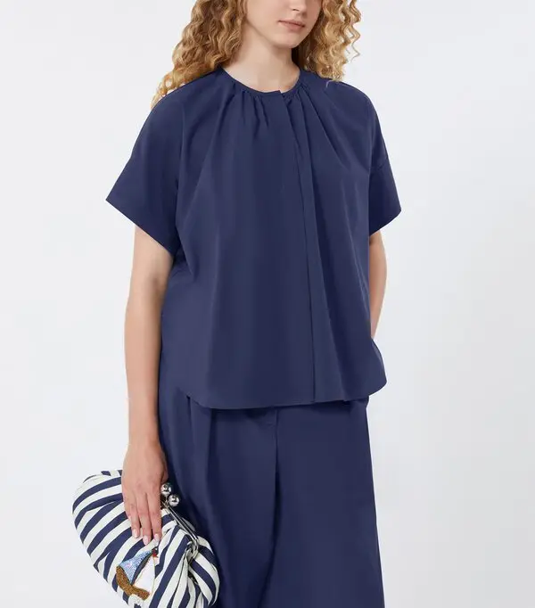 Max Mara Cotton Poplin Blouse - Blue