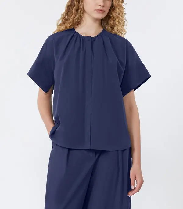 Max Mara Cotton Poplin Blouse - Blue
