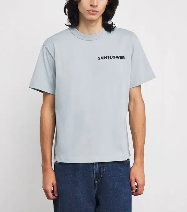 SUNFLOWER Cotton Logo T-shirt - Blue