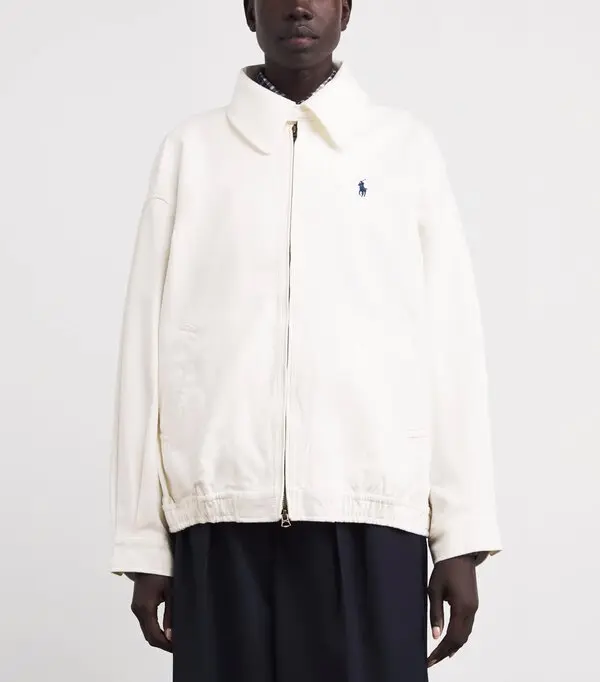 Polo Ralph Lauren Twill Polo Pony Bomber Jacket - Ivory