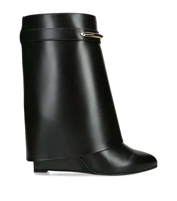 Givenchy Leather Shark Ankle Boots 95 - Black