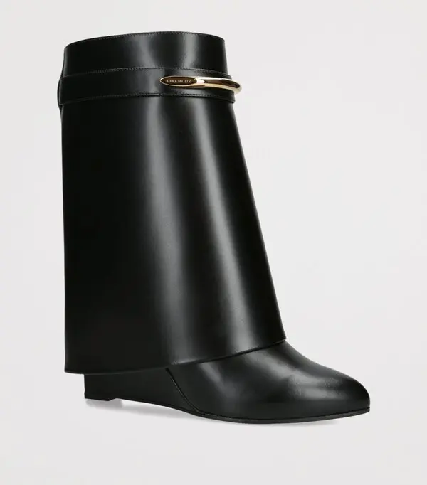 Givenchy Leather Shark Ankle Boots 95 - Black