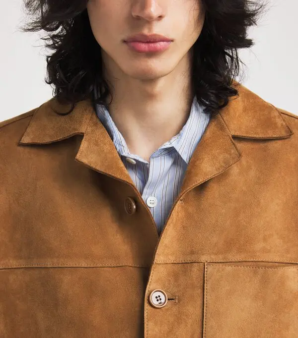 Ami Suede Overshirt - Brown