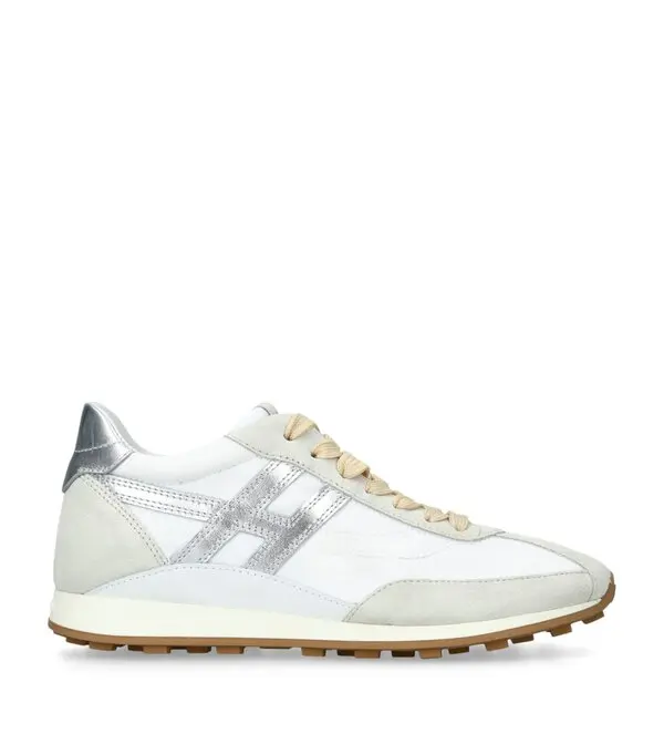Hogan H669 Allacciato Leather Sneakers - Silver