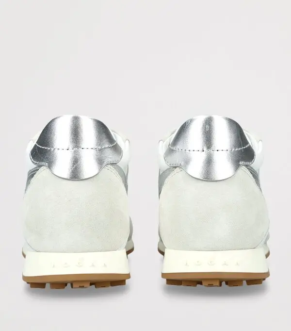 Hogan H669 Allacciato Leather Sneakers - Silver
