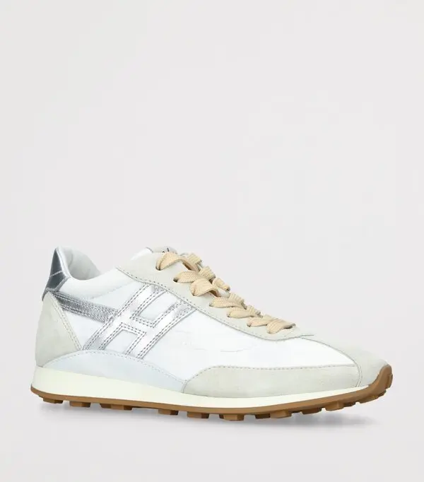 Hogan H669 Allacciato Leather Sneakers - Silver