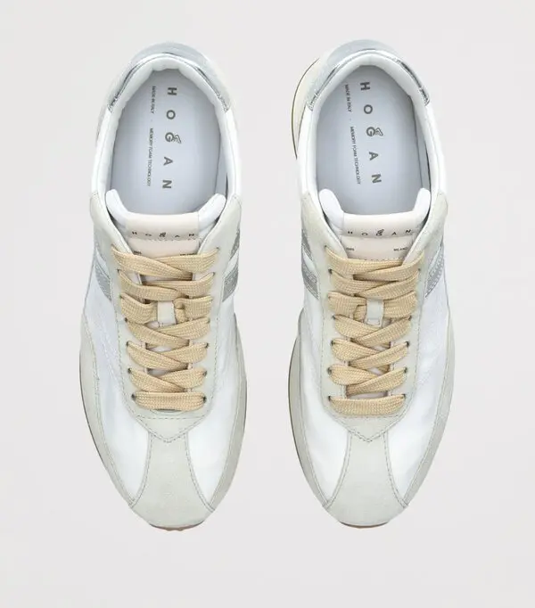 Hogan H669 Allacciato Leather Sneakers - Silver