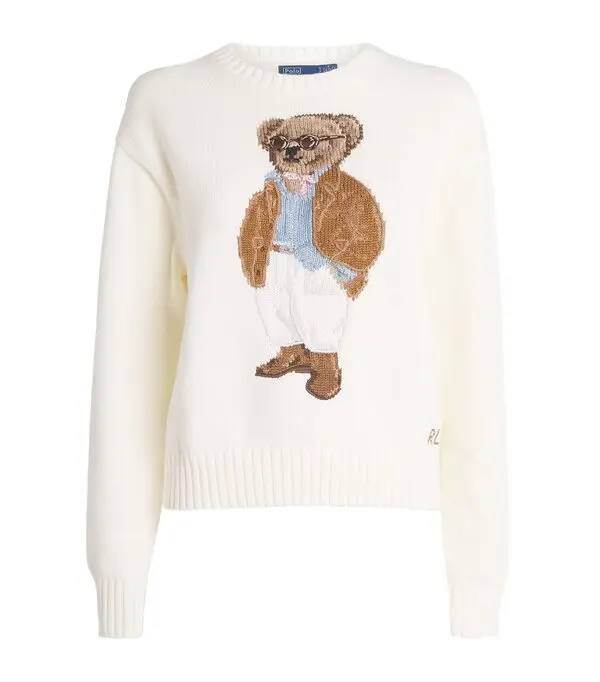 Polo Ralph Lauren Cotton Polo Bear Sweater - Ivory